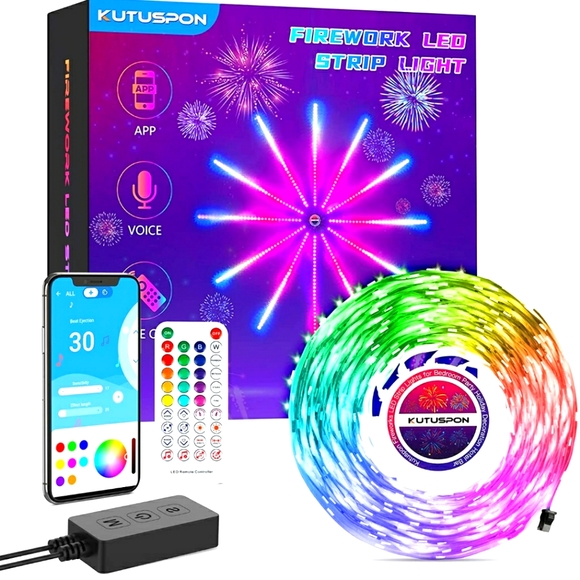 Other | Firework Led Strip Lights Indoor Decor With Music Sync Hand ...